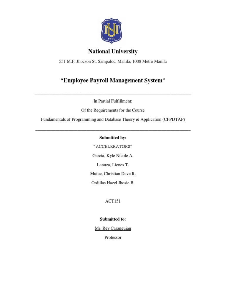 Payroll Management System | PDF | Payroll | Payroll Tax