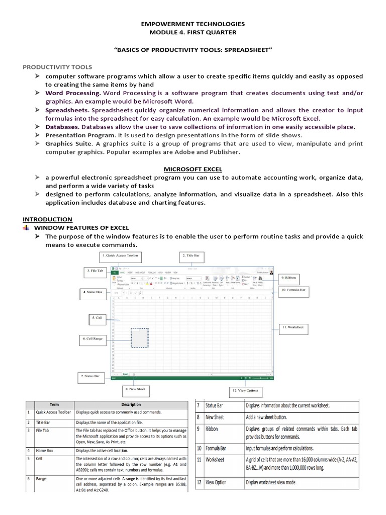 Spreadsheet Module | PDF | Spreadsheet | Microsoft Excel