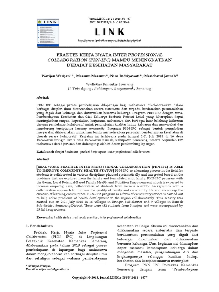 Print Jurnal Ipe Ipc | PDF | Health Care | Health Sciences