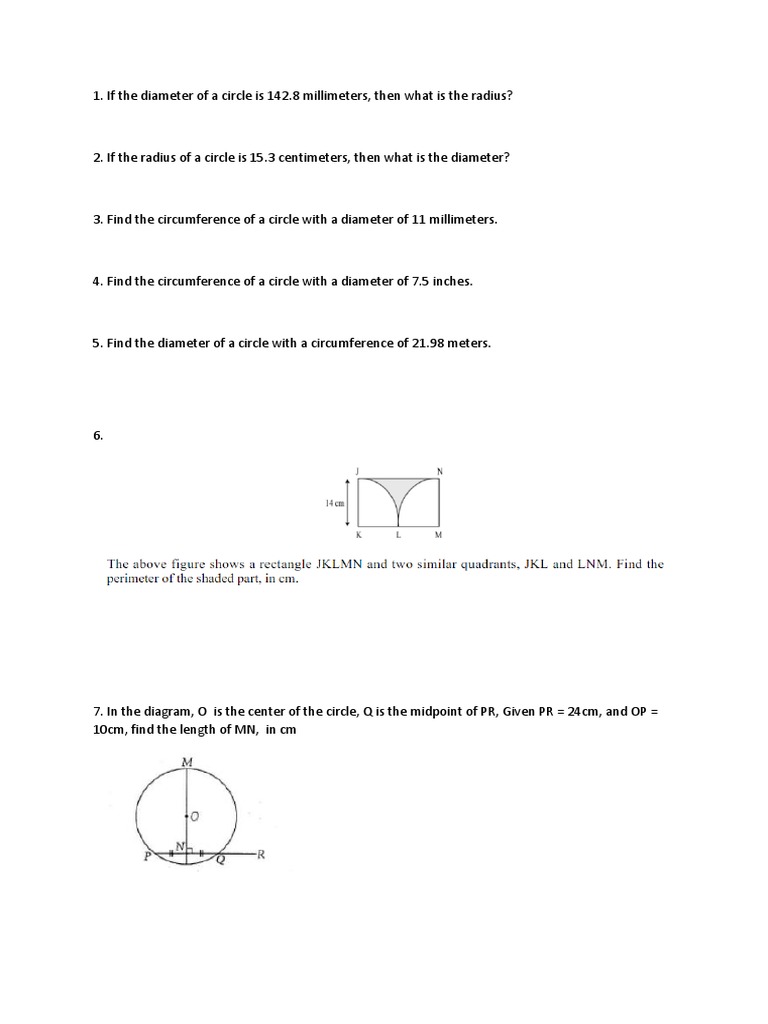 Form 2 Maths Circle 11 (Test) | PDF