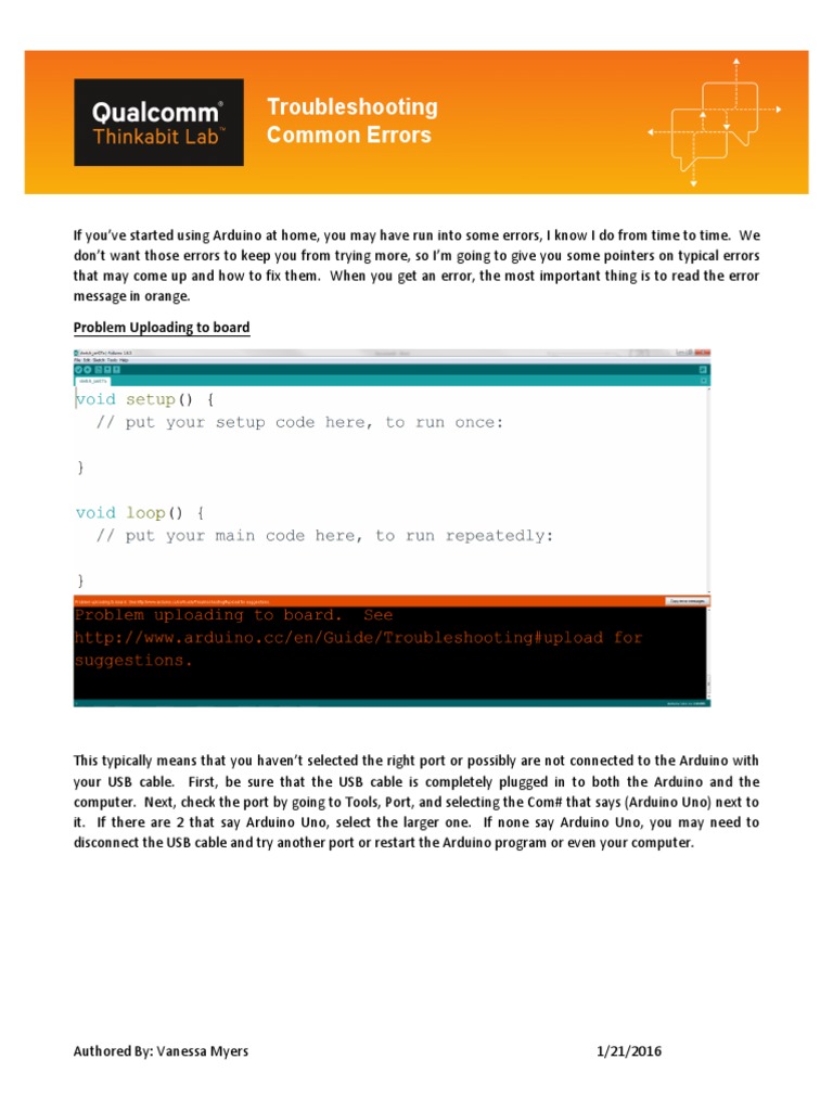 Troubleshooting Common Errors: Problem Uploading To Board | PDF | Arduino | Usb