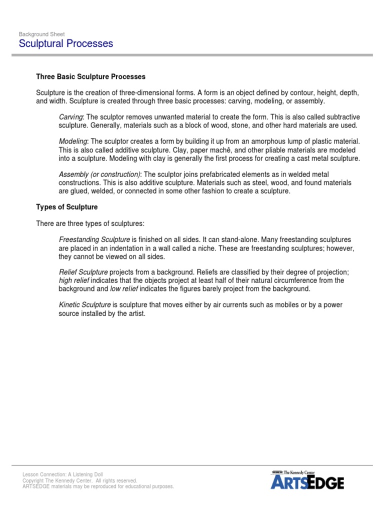 Sculptural Processes: Three Basic Sculpture Processes | PDF