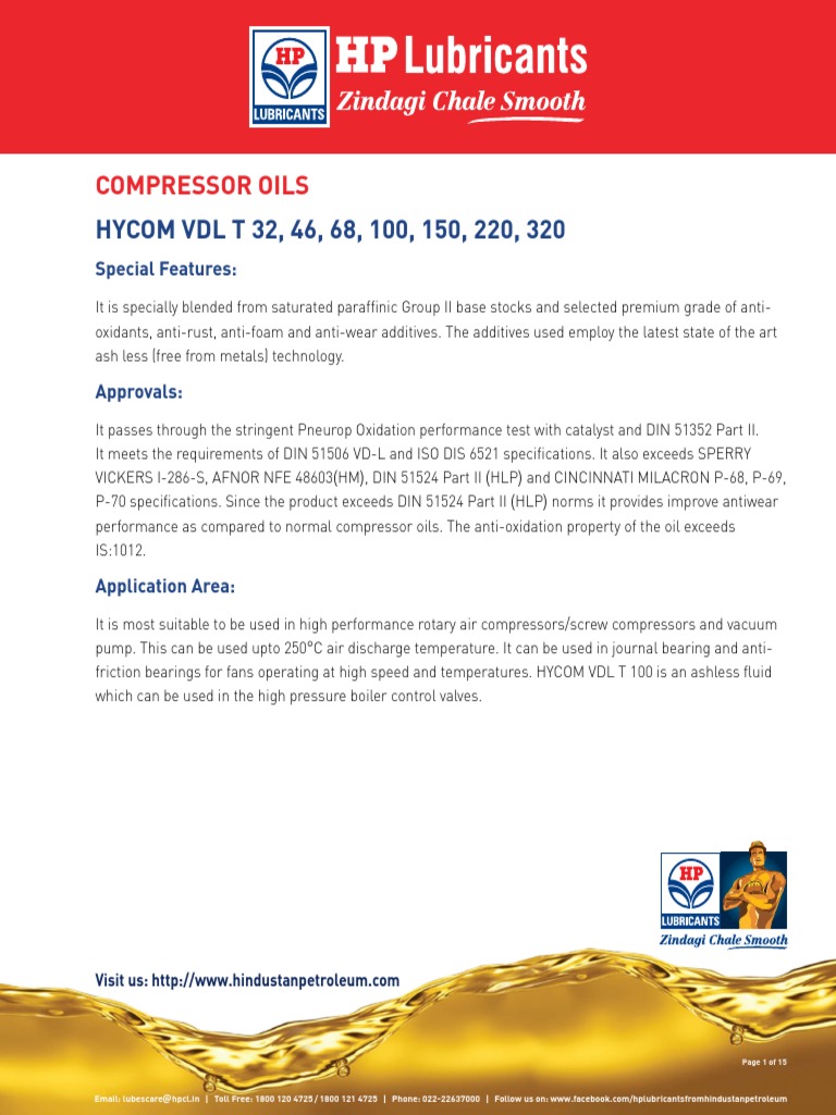 04 HPCL - INDUSTRIAL - BOOKLET - JAN 2017 - Part I - COMPRESSOR OILS ...