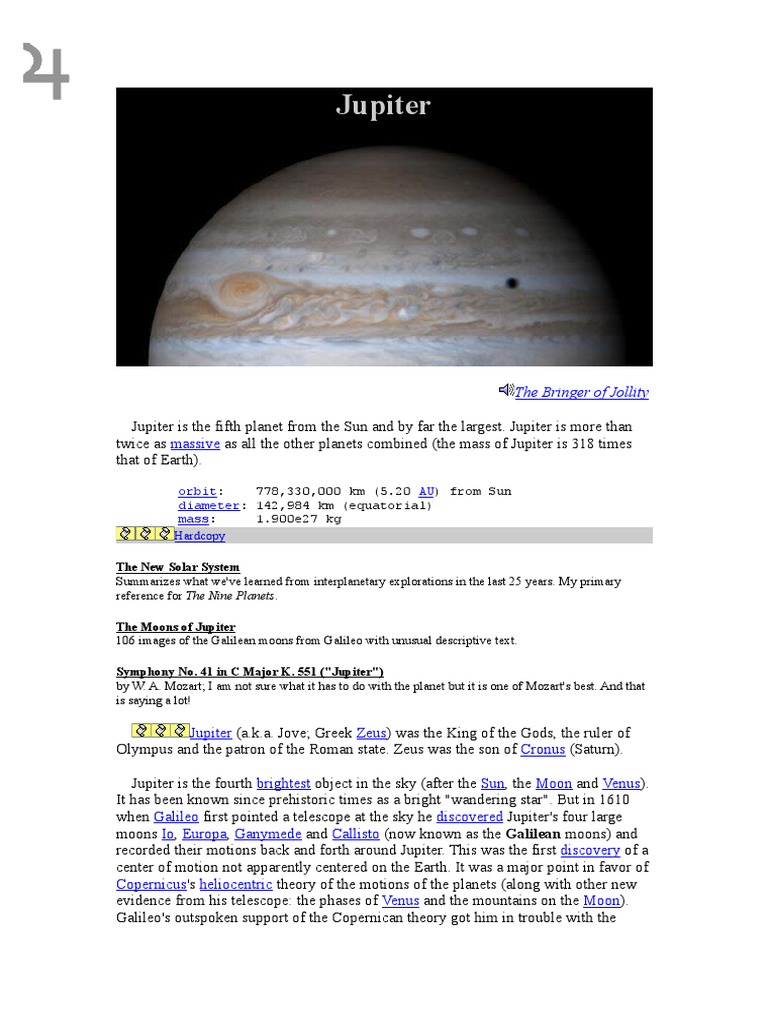 Jupiter | PDF | Jupiter | Saturn
