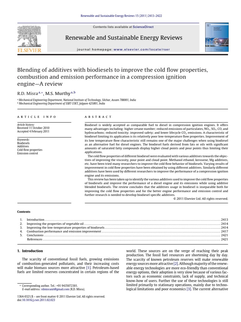 Renewable and Sustainable Energy Reviews | PDF | Biodiesel | Diesel Fuel