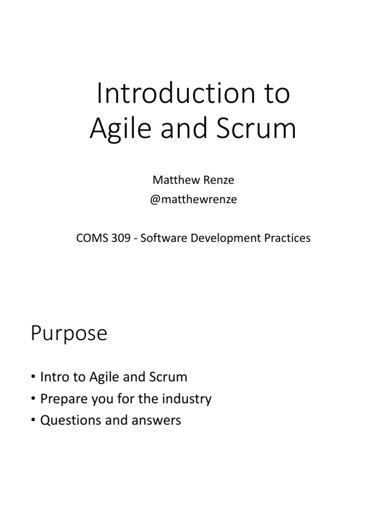 Introduction To Agile and Scrum | PDF | Scrum (Software Development ...