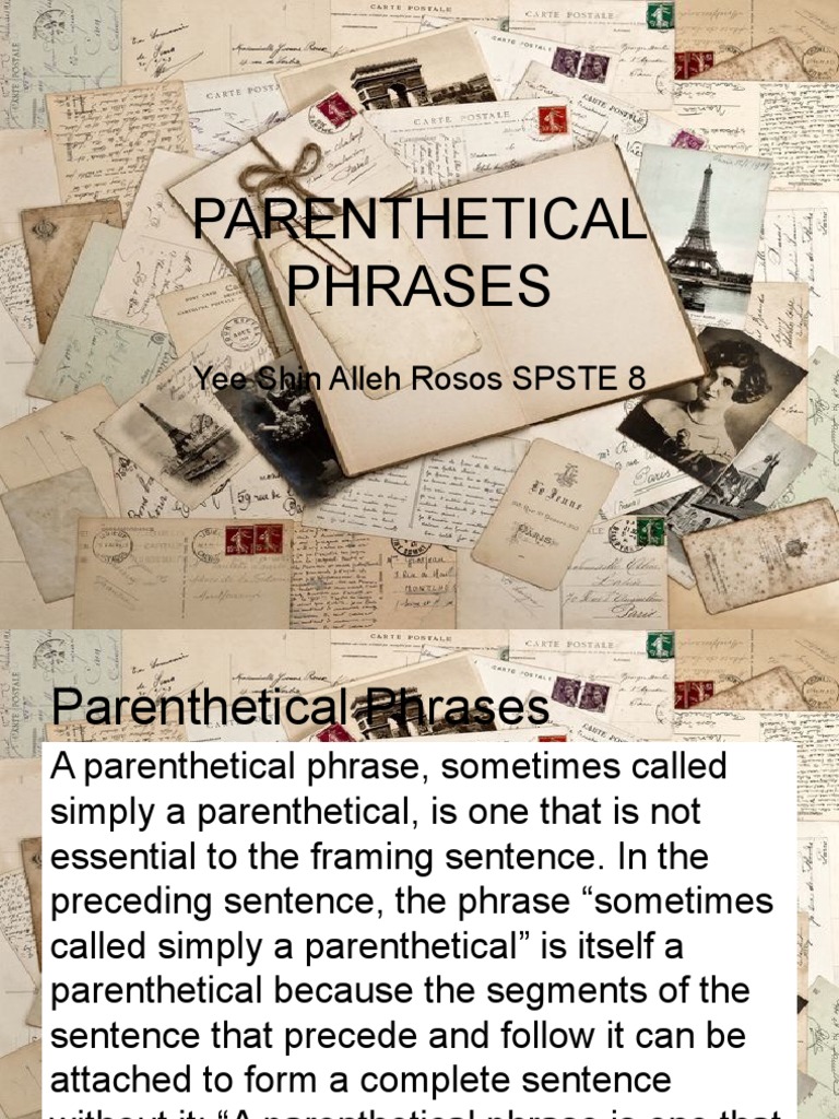 Parenthetical Phrases PDF | PDF | Phrase | Sentence (Linguistics)