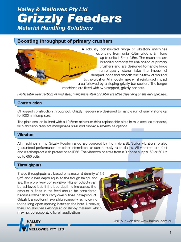 Grizzly Feeders | PDF | Steel | Manufactured Goods