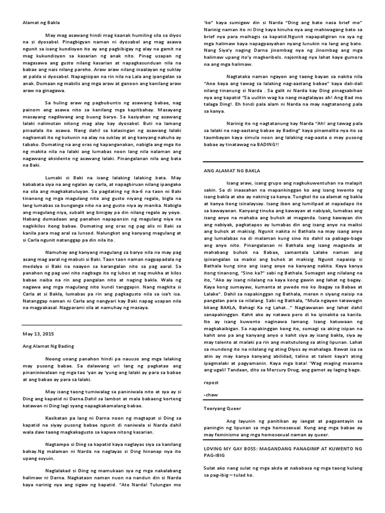 Alamat NG Bakla | PDF