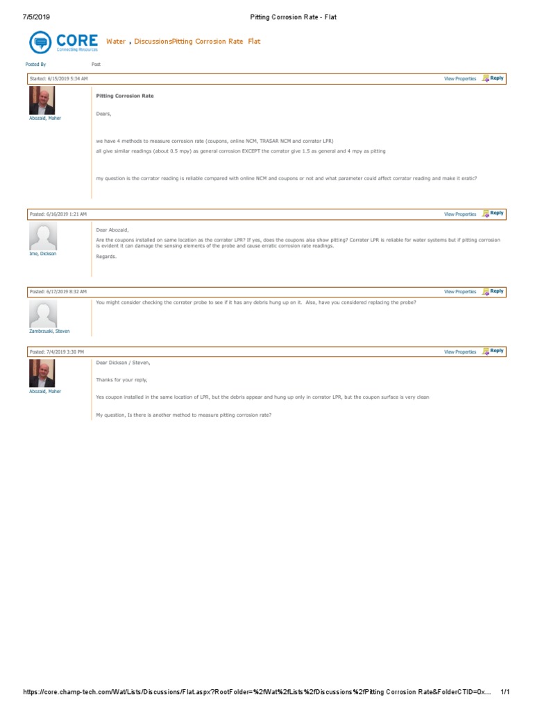 Pitting Corrosion Rate - Flat | PDF | Corrosion | Chemical Processes