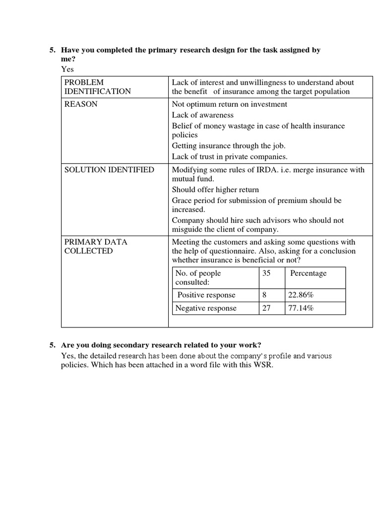 Have You Completed The Primary Research Design For The Task Assigned by ...