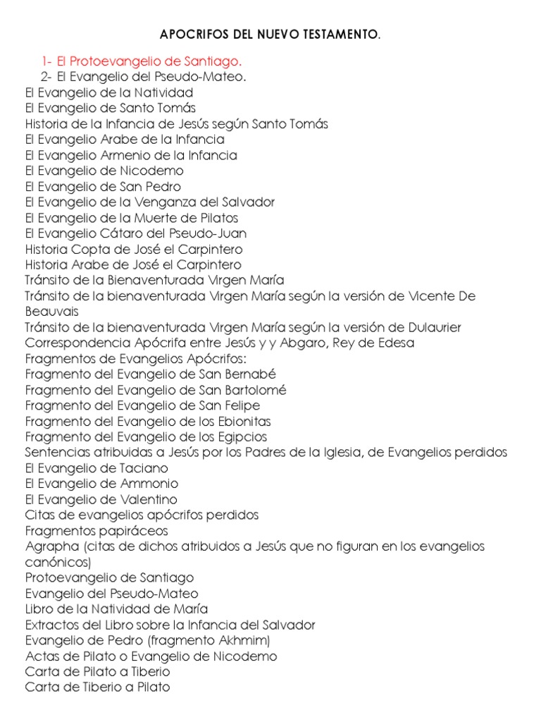 APOCRIFO | PDF | Evangelios | Jesús