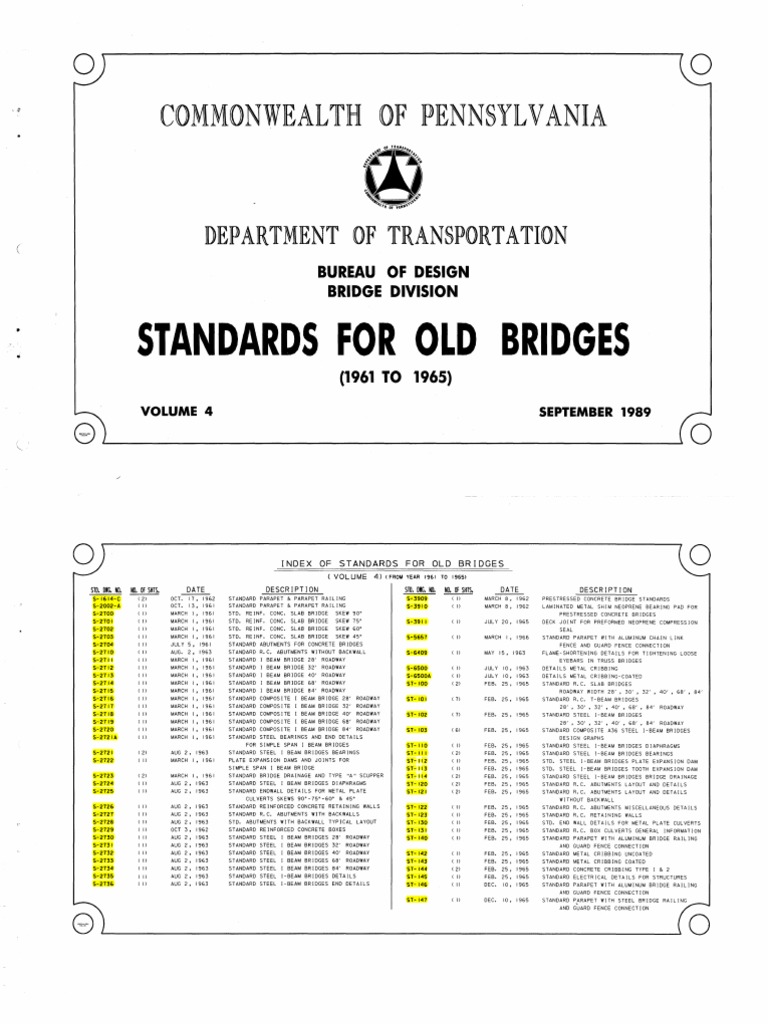 Standards For Old Bridges 1961-1965 Vol. 4 PDF | Download Free PDF | Structural Engineering ...