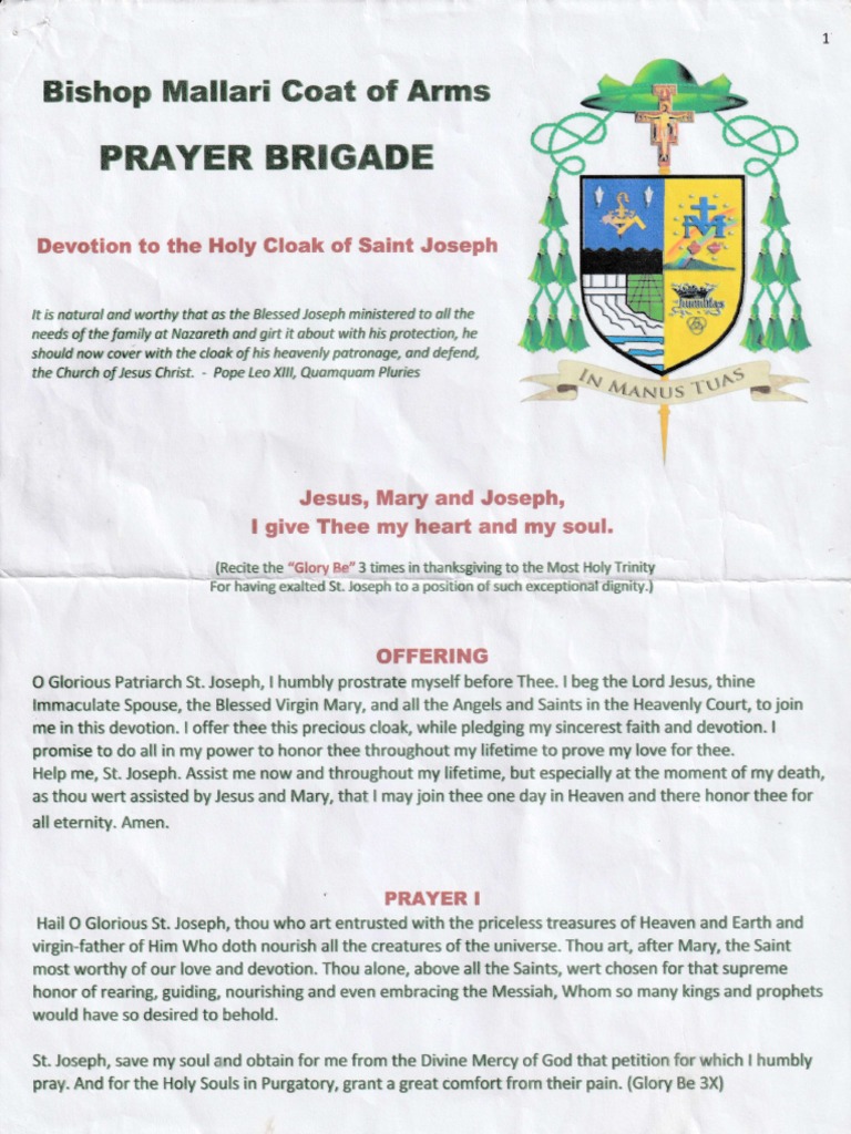 Bishop Mallari Coat of Arms Prayer Brigade | PDF | Saint Joseph | Mary ...