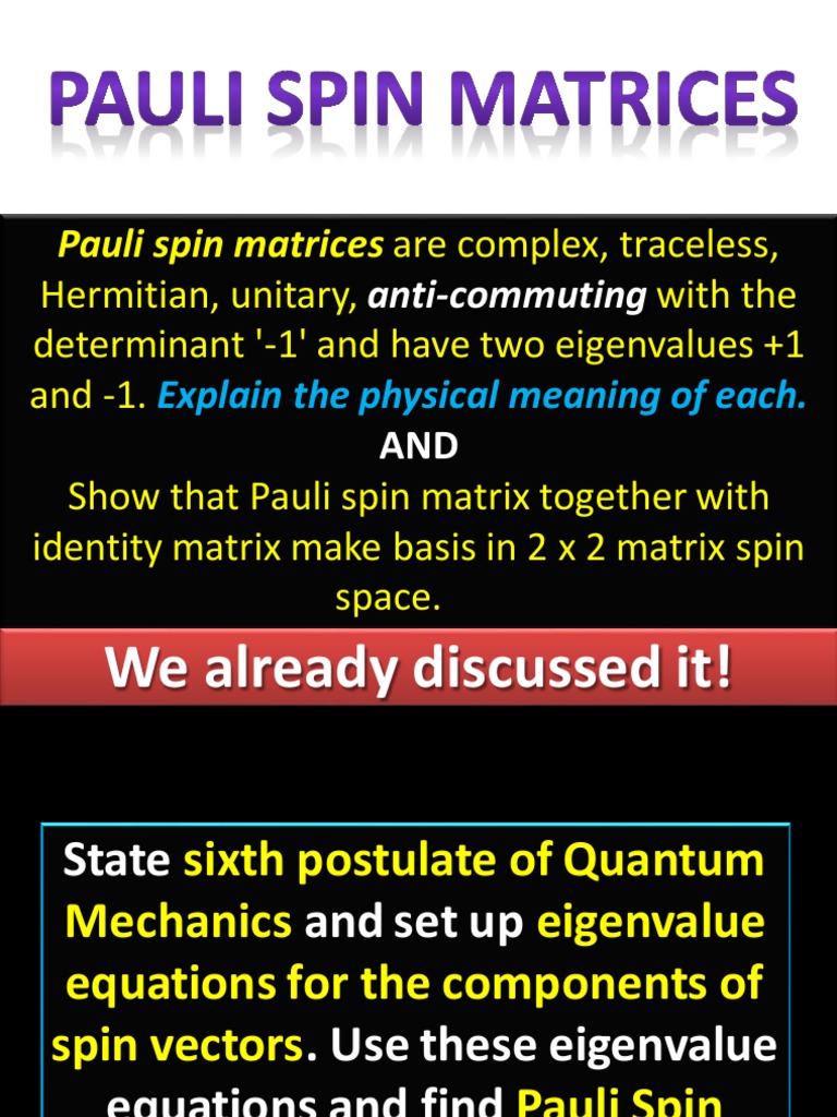 Quantum | PDF | Matrix (Mathematics) | Spin (Physics)