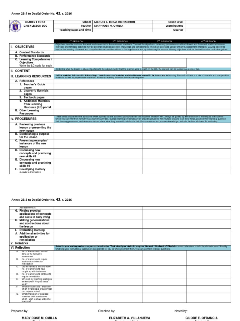 DLL Template | PDF | Learning | Education Theory