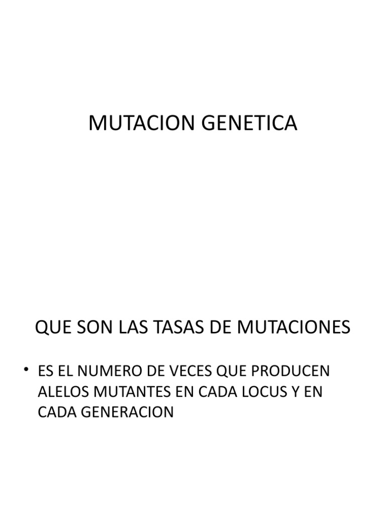 Tipos y Efectos de Mutaciones Genéticas | PDF | Mutación | Gene