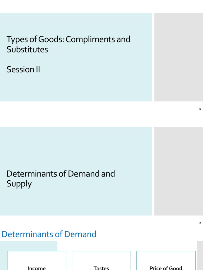 Session 3.2 - Determinants of Demand and Supply | PDF | Price ...