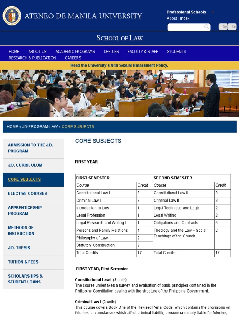 Ateneo Law School Curriculum | Download Free PDF | Taxes | Labour Law