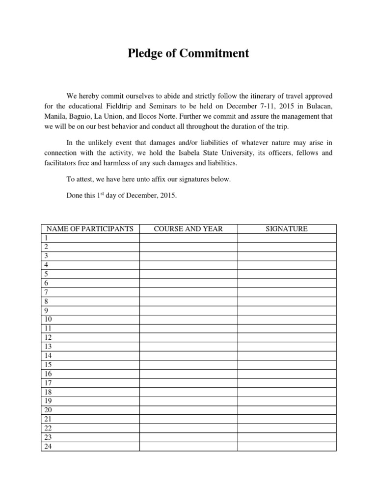 Pledge of Commitment | PDF