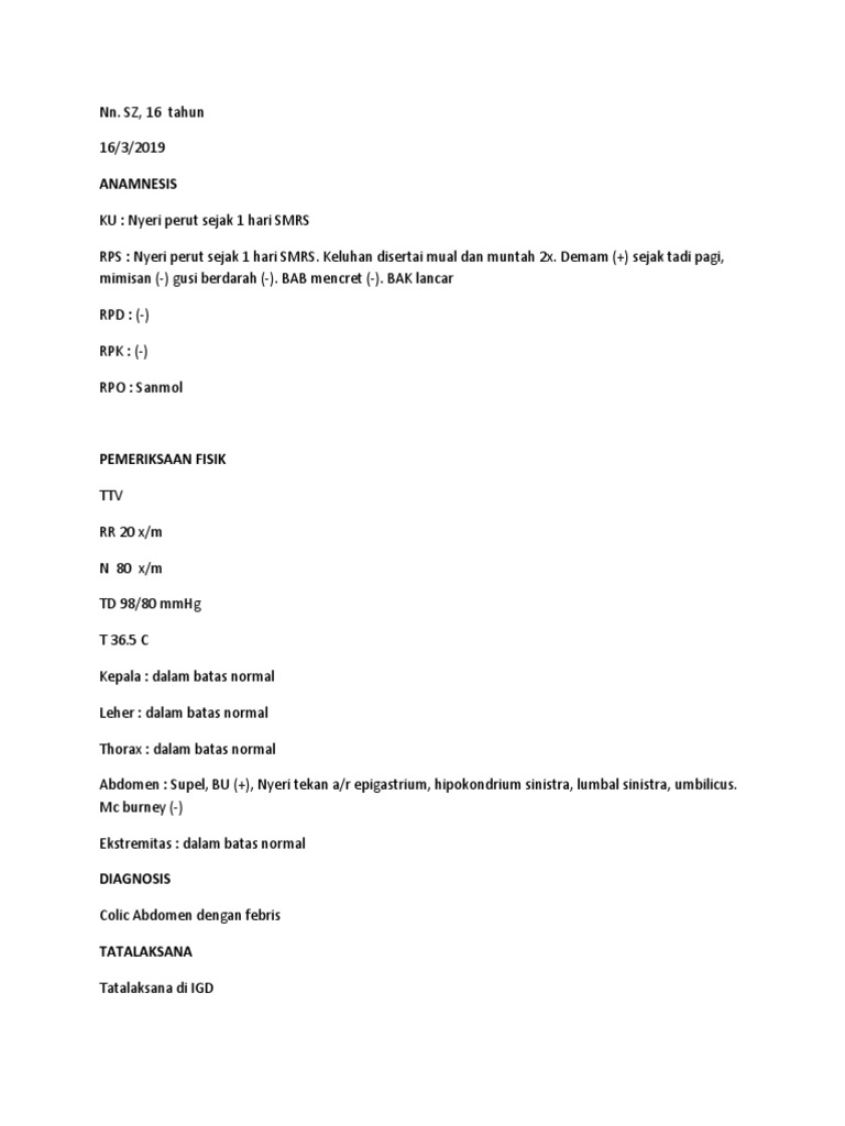 Colic Abdomen + Febris | PDF