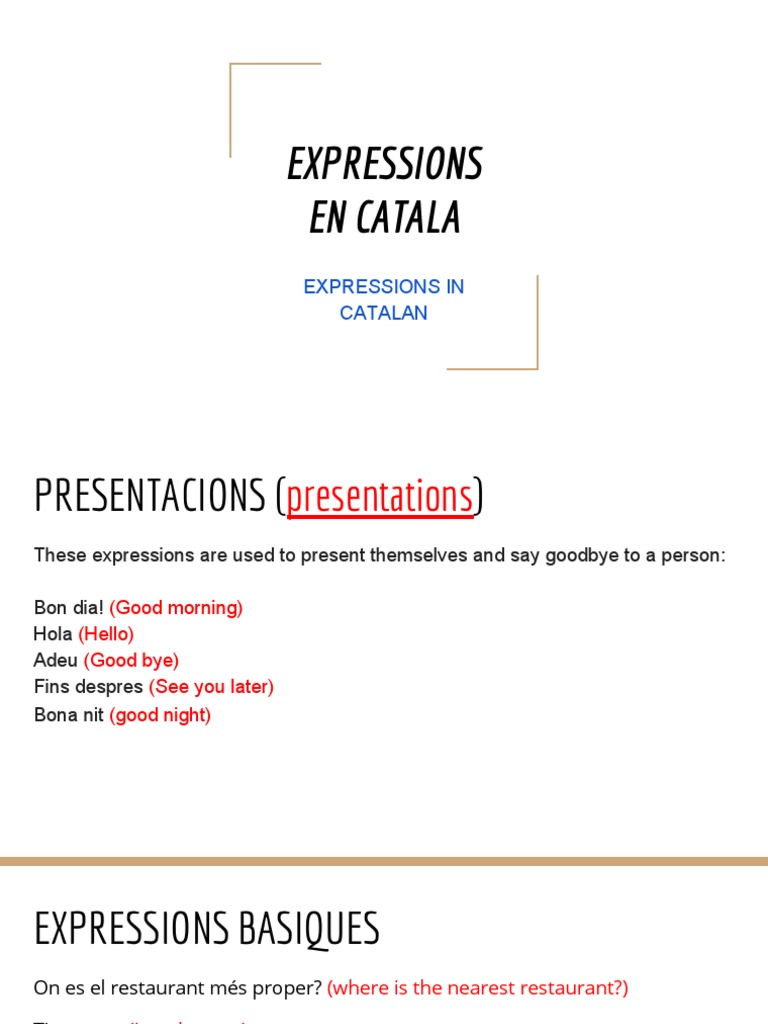 Essential Catalan Expressions Guide | PDF