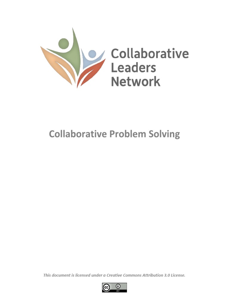 Collaborative Problem Solving: This Document Is Licensed Under A ...