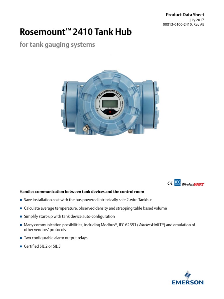 Rosemount 2410 Tank Hub: For Tank Gauging Systems | Download Free PDF ...