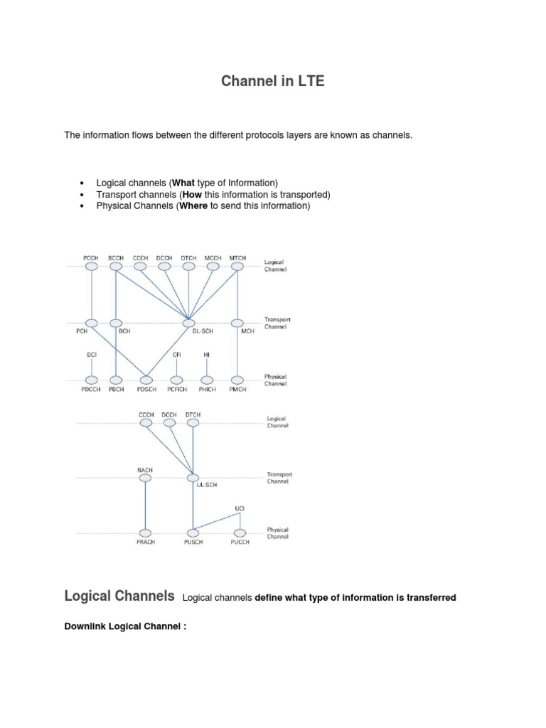Channel in LTE: Logical Channels | PDF | Multicast | Information