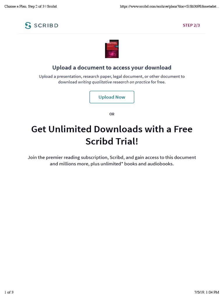 Get Unlimited Downloads With A Free Scribd Trial!: Upload A Document To Access Your Download ...