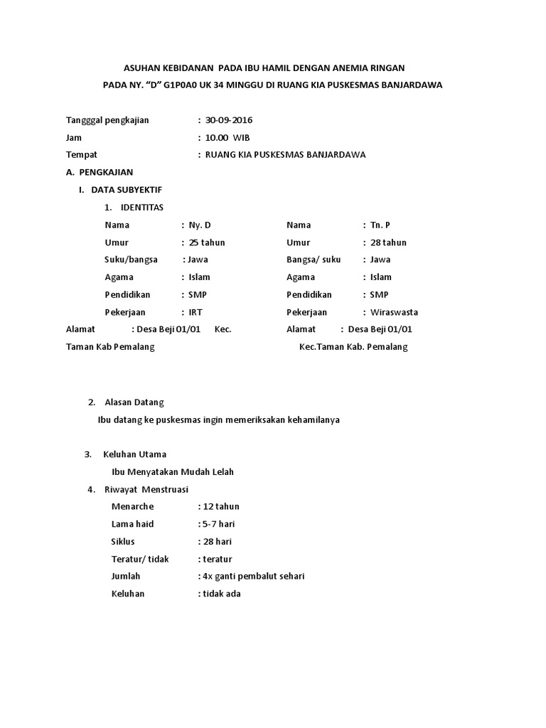 CBD Anemia Ringan Pada Ibu Hamil PSK Banjardawa | PDF
