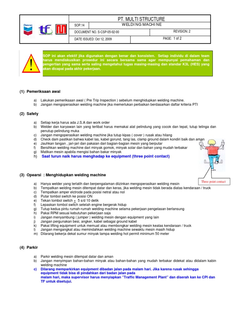 1.14 SOP Welding Machine | PDF