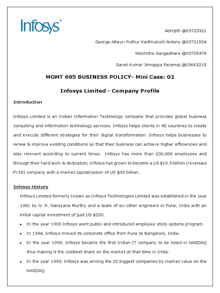 An In-Depth Look at Infosys Limited: Tracing the Evolution of this ...
