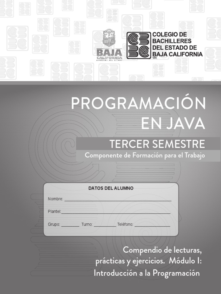 PROGRAMACIÓN EN JAVA, Módulo I. Introd. A La Programación 2019-2 PDF ...