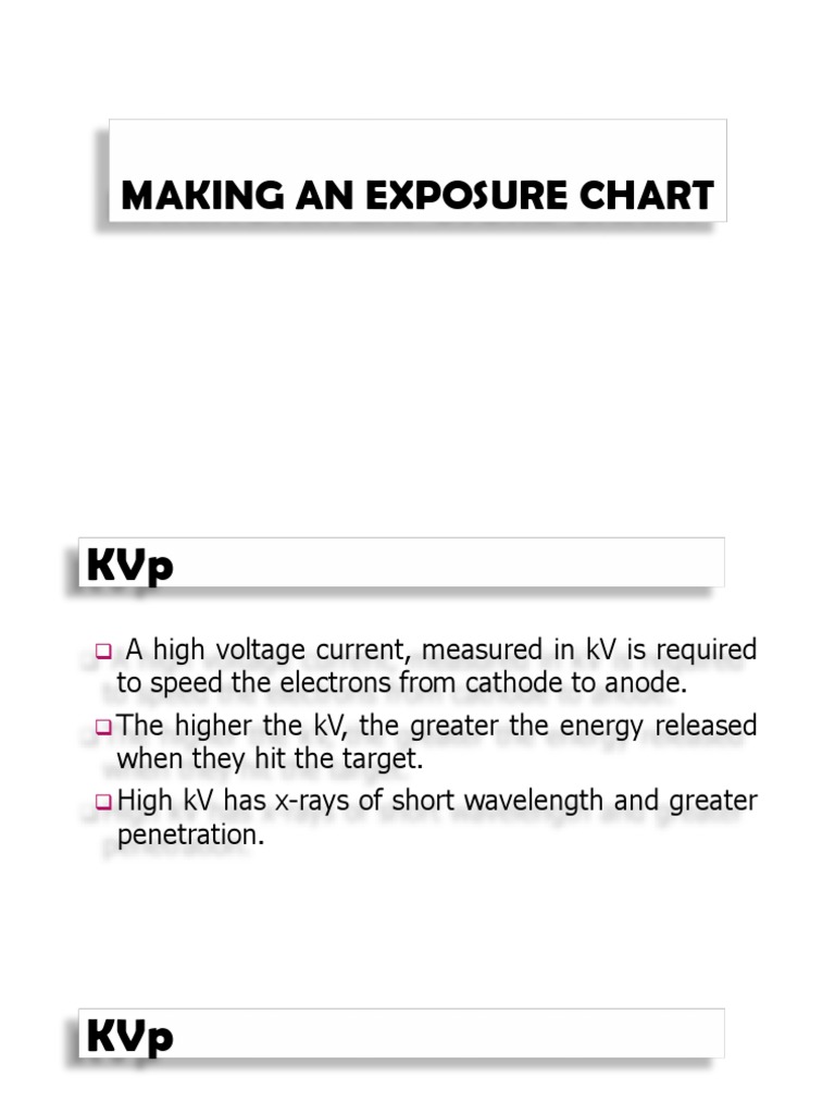 Making Exposure Chart | PDF | X Ray | Radiography