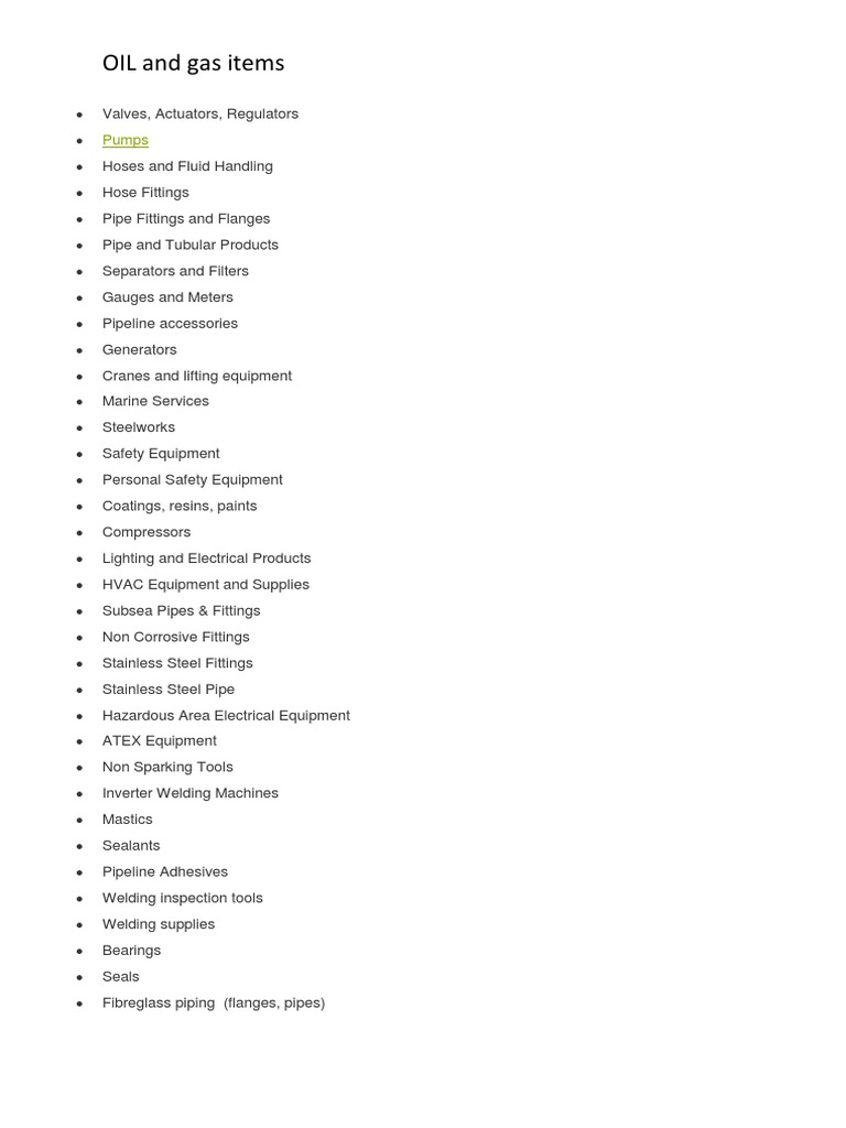 Items Oil and Gas | PDF | Computers | Technology & Engineering