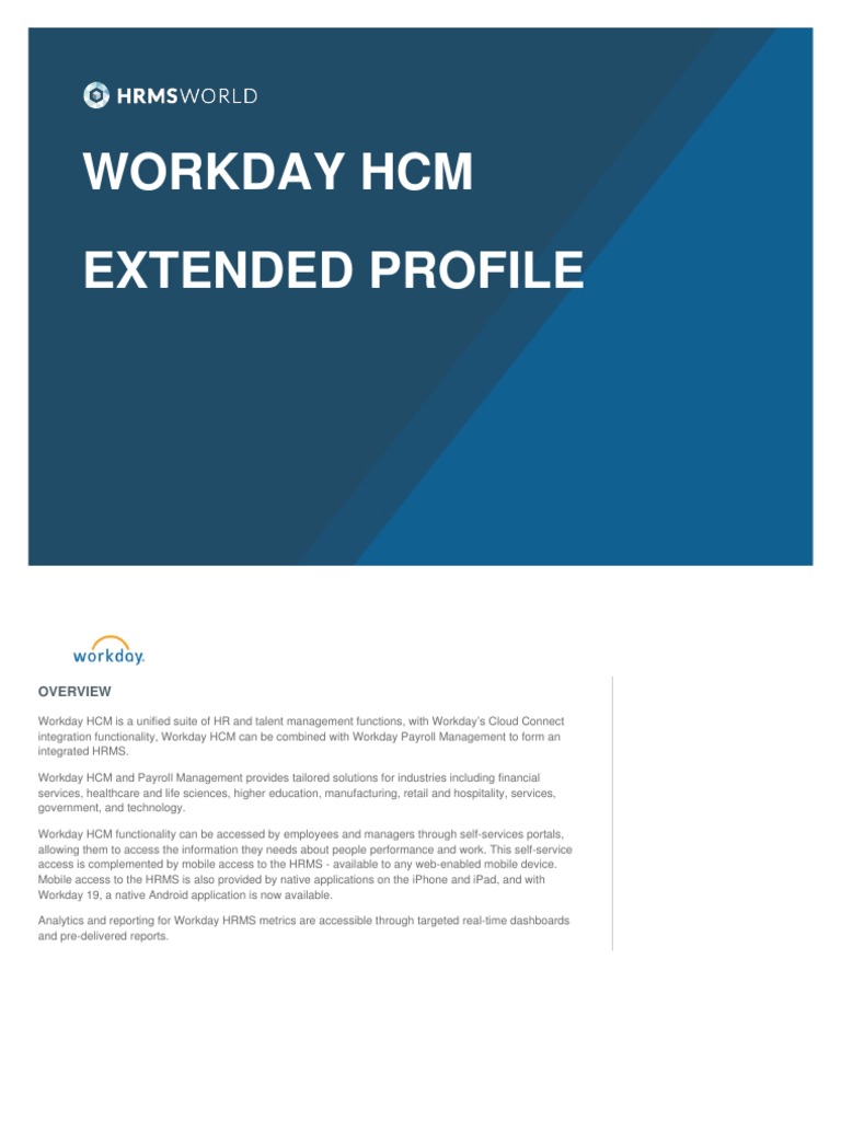 Workday HCM Overview and Features | PDF | Business | Computers