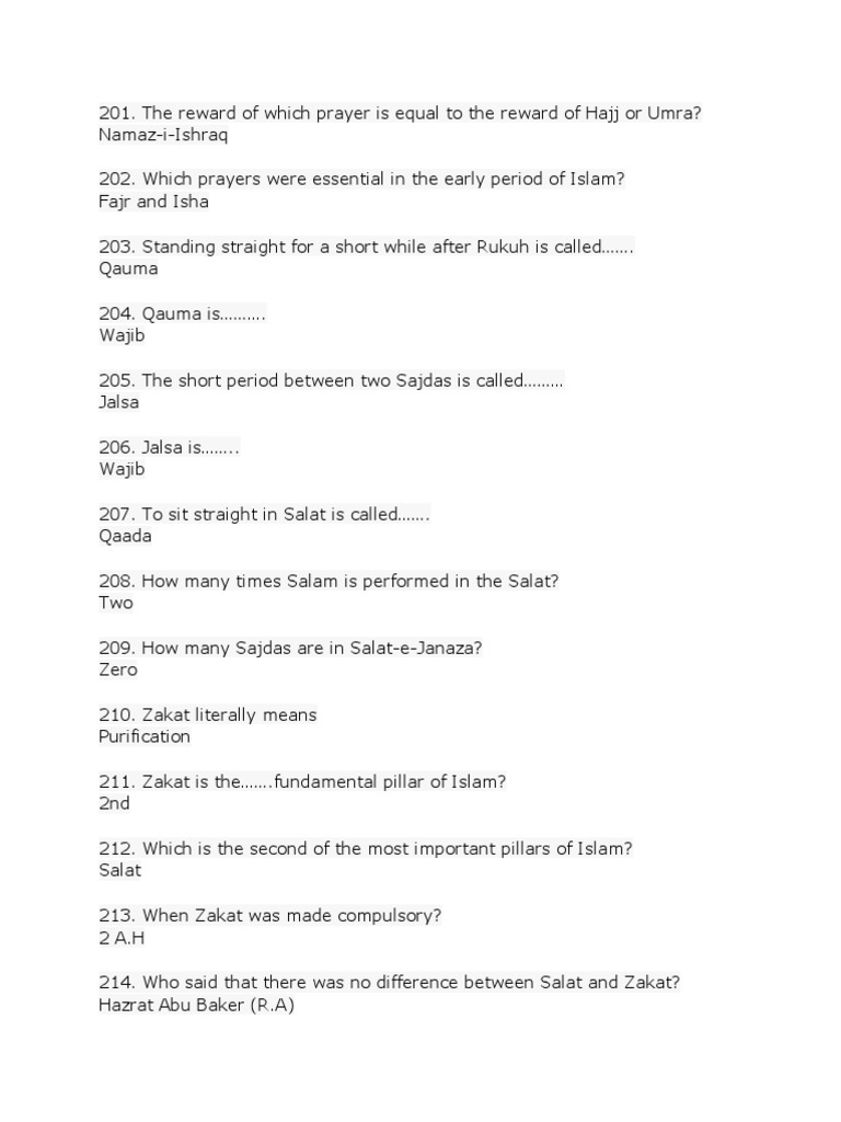 Islamiyat Mcqs | PDF | Hajj | Mosque