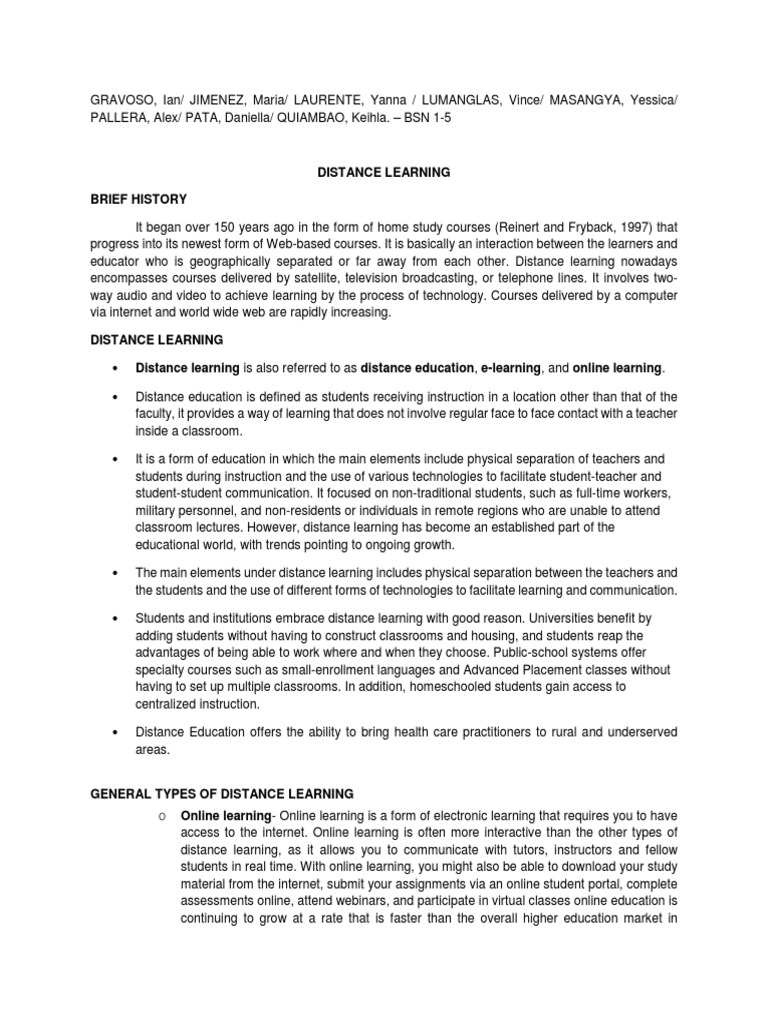 Distance Learning 1 | PDF | Educational Technology | Distance Education