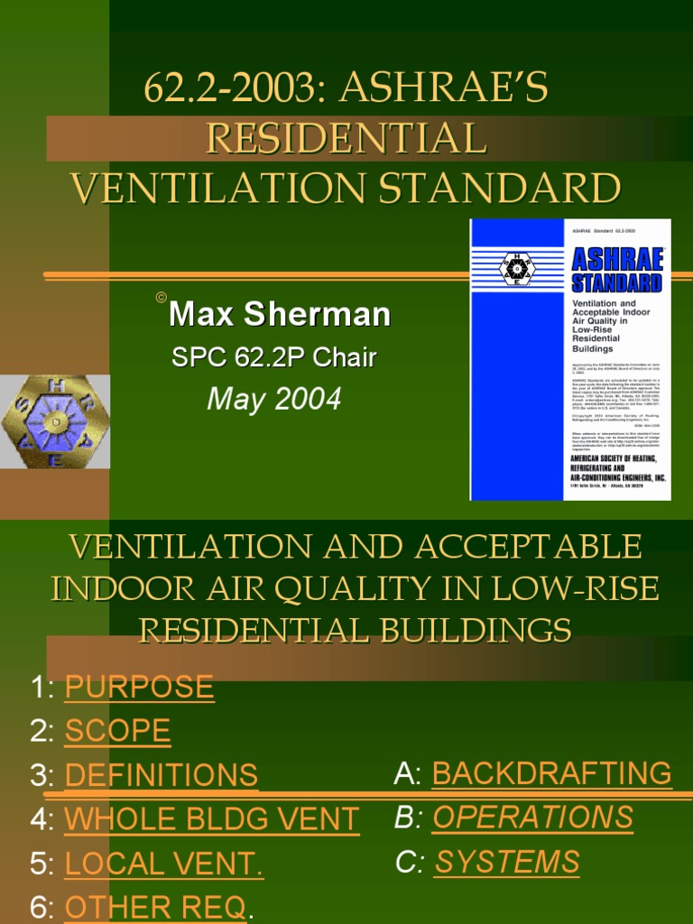Ashrae Standards 62.2-Ventilation | PDF | Ventilation (Architecture ...
