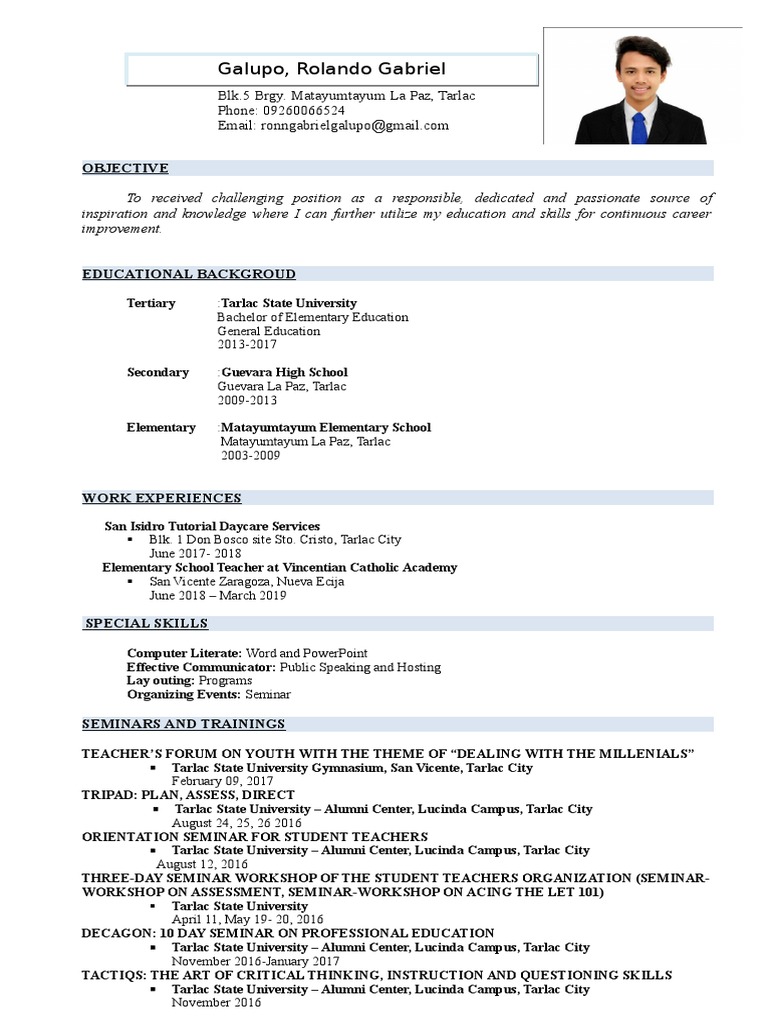 Rons Resume | PDF | Behavior Modification | Cognition