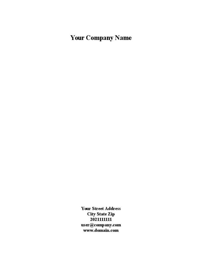 Your Company Name: Your Street Address City State Zip 2021111111 | PDF