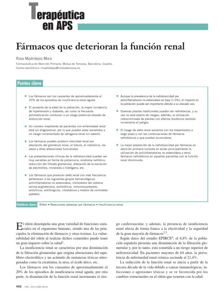 Nefrotoxicidad por Fármacos en APS | PDF | Droga anti-inflamatoria ...