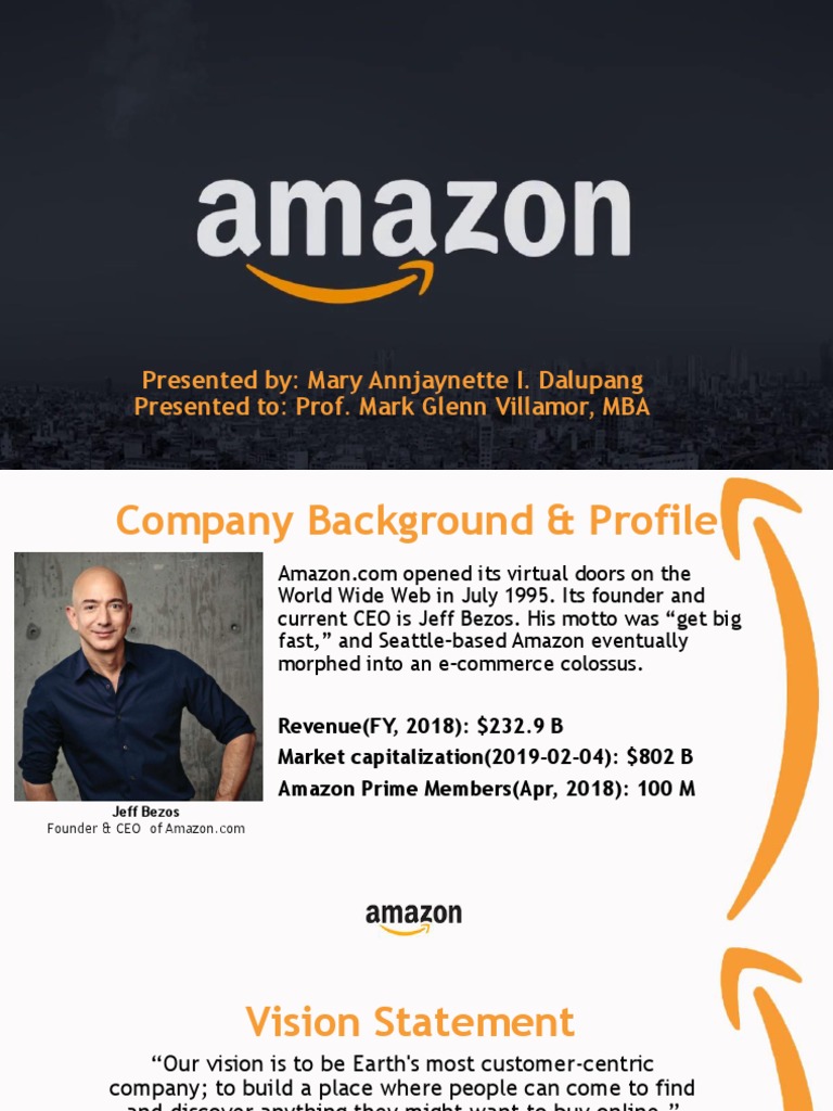 Amazon Company Profile and Strategies | PDF | Zappos | Retail