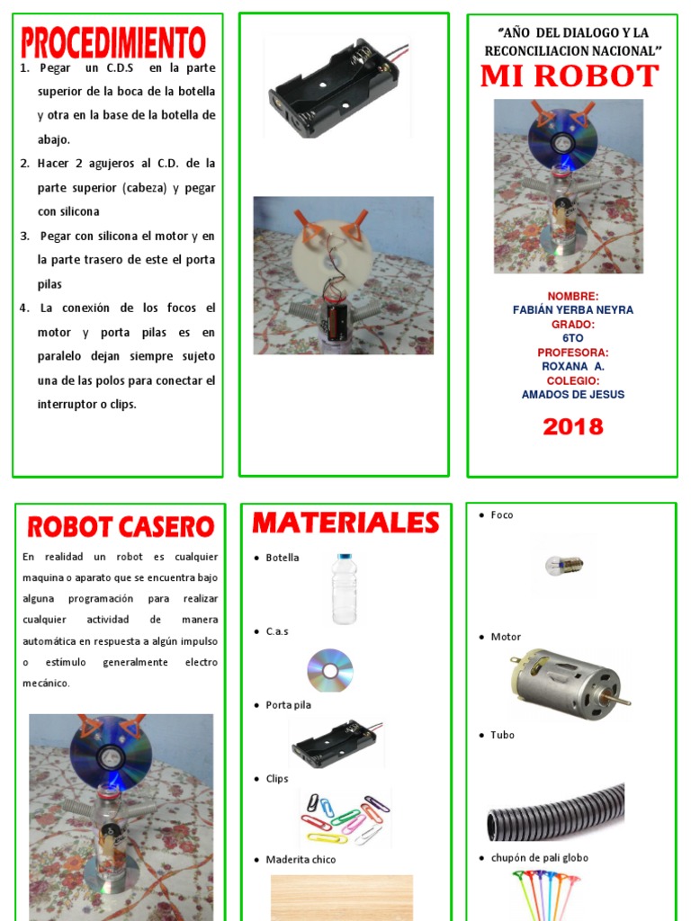 Triptico de Robot Casero Okyyyyyyyyyyyyyy | PDF