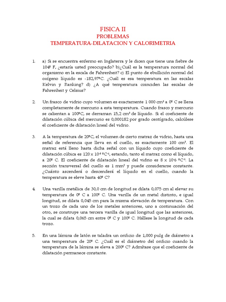 Prob - TEMP DIL CALOR PDF | PDF | Calor | Temperatura