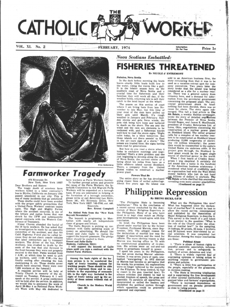 The Catholic Worker: Tragedy | PDF