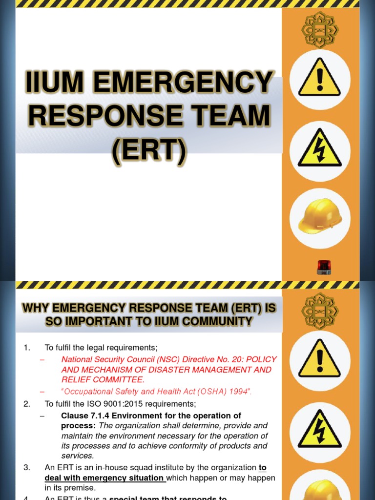 IIUM Emergency Response Team (ERT).pdf | Emergency | Occupational ...