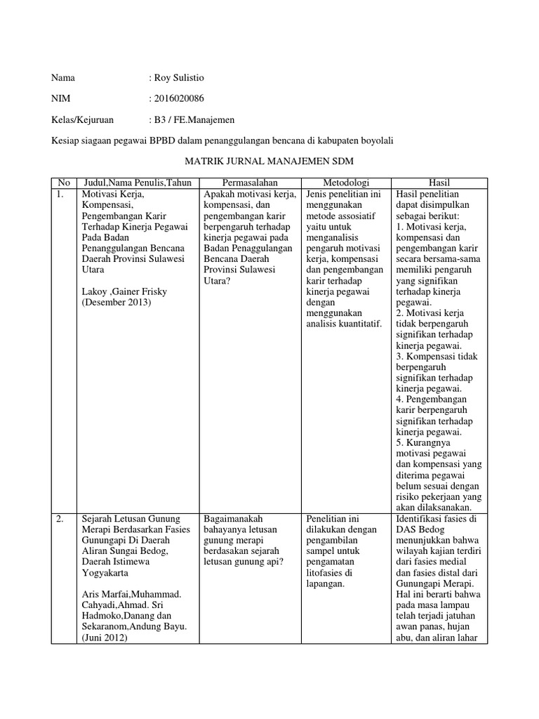 Nama Matrik Jurnal | PDF