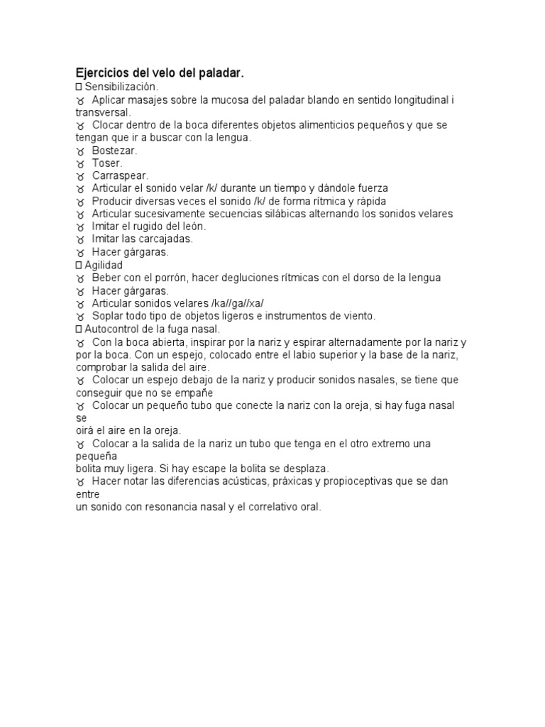 Ejercicios Del Velo Del Paladar | PDF | Músculo | Especialidades Medicas